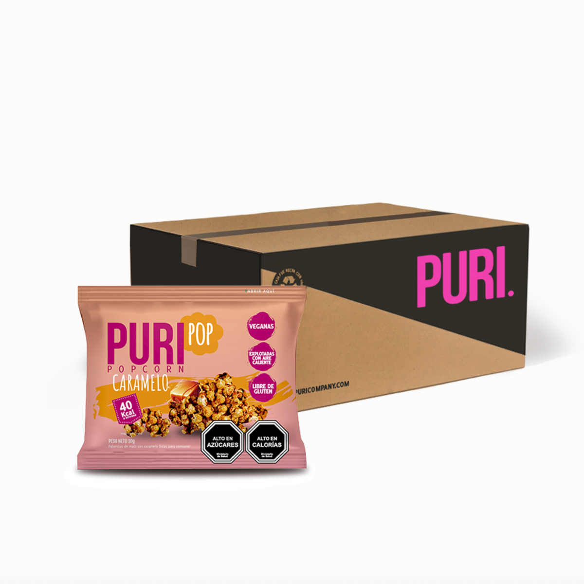 Puripop Popcorn Caramelo MINI 10gr. / 60 unidades – PuriMayorista